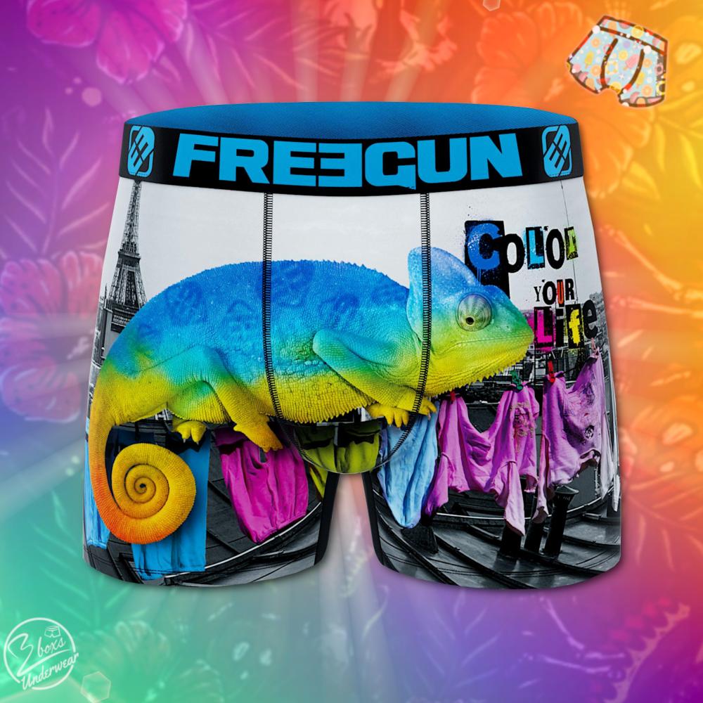 Boxer Fantaisie Freegun motif the cameleon
